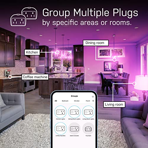 Feit Electric Smart Power Strip, Smart Plugs Work with Alexa and Google Home, No hub Required, 4 Sockets, 4 USB Ports, Remote Control from Anywhere, 15 Amp, Indoor Smart Powerstrip, POWERSTRIP/WiFi