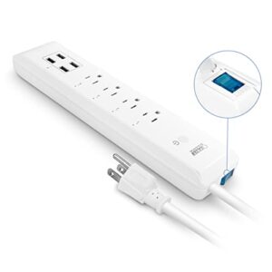 Feit Electric Smart Power Strip, Smart Plugs Work with Alexa and Google Home, No hub Required, 4 Sockets, 4 USB Ports, Remote Control from Anywhere, 15 Amp, Indoor Smart Powerstrip, POWERSTRIP/WiFi