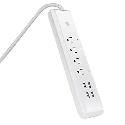 Feit Electric Smart Power Strip, Smart Plugs Work with Alexa and Google Home, No hub Required, 4 Sockets, 4 USB Ports, Remote Control from Anywhere, 15 Amp, Indoor Smart Powerstrip, POWERSTRIP/WiFi