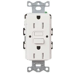 lutron, white car-15-gfst-wh claro 15-amp self-testing receptacle