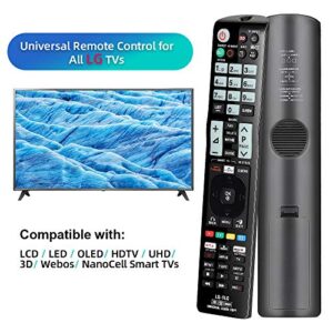 Gvirtue Universal Remote Control LG-1LC Compatible Replacement for LG TV/ 3DTV/ HD/Smart/LCD/LED/Netflix/Amazon AKB74915304 AKB74475401 AKB72915239 AKB72915238