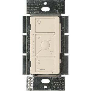 lutron caséta smart dimmer switch for elv+ bulbs, 250w led, pd-5ne-la, light almond