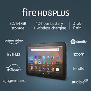 fire hd 8 plus tablet, hd display, 64 gb, (2020 release), our best 8″ tablet for portable entertainment, slate