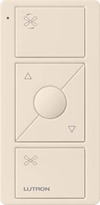 lutron pico smart remote for caséta smart fan speed control, pj2-3brl-gla-f01, light almond