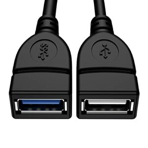 Eanetf USB 3.0 Female to Male Splitter Cable(2pack),USB 3.0 Female to Dual USB Male 1 to 2 Sync Data Charging Converter Y Extension Cable Cord for PC/Car/Laptop/U Disk/Network Card/Hard Disk etc.