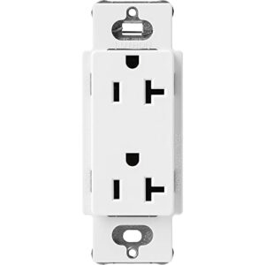 lutron scr-20-sw satin colors 20-amp receptacle, snow