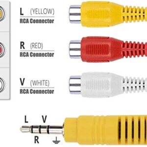 3.5mm Male to 3 RCA Female Video AV Component Adapter Cable for TCL TV, Ancable AV in Adapter 6-Inch 3.5mm Plug to Triple RCA Jack Audio/Video Splitter Adapter