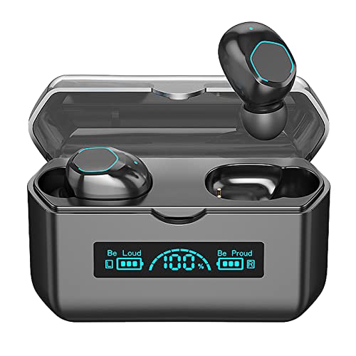 Wireless Earbuds, Bluetooth Headphones LED Display USB-C Charging Deep Bass with Micphones Waterproof for Sport Work