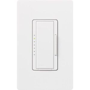 lutron maestro dimmer switch for incandescent and halogen, 1000-watt, single-pole/multi-location, ma-1000-wh, white