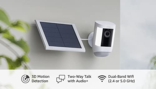 Introducing Ring Spotlight Cam Pro, Solar | 3D Motion Detection, Two-Way Talk with Audio+, and Dual-Band Wifi (2022 release) - White