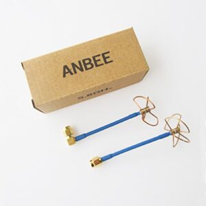 Anbee FPV 5.8Ghz Circular Polarized Clover Leaf Antenna High Gain Aerial Set RP-SMA Female Plug