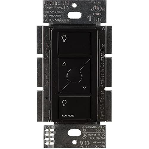 Lutron Caséta Smart Dimmer Switch for ELV+ Bulbs, 250W LED, PD-5NE-BL, Black