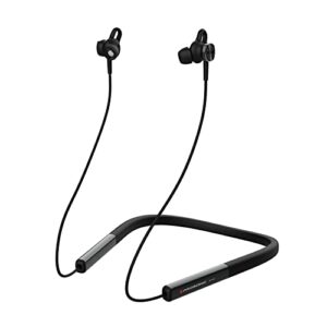 prosonic n10 wireless neckband headphones with 12mm drivers, 12 hours playtime, hd stereo crystal clear sound, ipx5 waterproof, sporty and ergonomic neck hanging design (black)