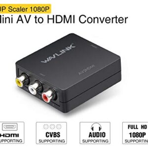 WAVLINK RCA to HDMI Converter, 1080p 3RCA to HDMI CVBS AV Composite Video Audio Adapter with USB Charge Cable Support 1080P for PC Laptop Mini Xbox PS4 PS3 TV STB VHS VCR Camera DVD