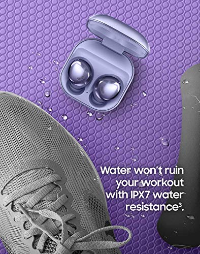 SAMSUNG Galaxy Buds Pro, Bluetooth Earbuds, True Wireless, Noise Cancelling, Charging Case, Quality Sound, Water Resistant - Phantom Violet (10w Pad) (Renewed)