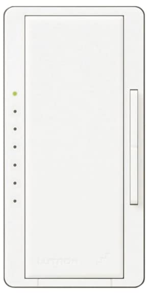 600W Max. CFL/LED or Incandescent/Halogen Dimmer - Tap & Rocker Switch - White - 120V Lutron Maestro MRF2-6CL-WH