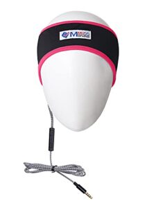 mmuss sleep headphones headband with ultra thin stereo speakers control button.perfect for sleeping,sports,air travel,meditation and relaxation (pink)