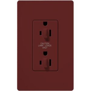 lutron scr-15-ddtr-mr satin colors 15-amp dual dimmable tamper resistant receptacle, merlot