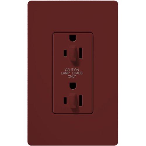 Lutron SCR-15-DDTR-MR Satin Colors 15-Amp Dual Dimmable Tamper Resistant Receptacle, Merlot