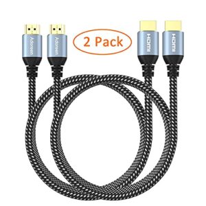 Adoreen 4K HDMI Cable 8 feet/2 Pack, High Speed 18Gbps HDMI 2.0 Cable (1.5-60ft), HDR HDCP 3D 4K@60Hz 2K,1080P, ARC Ethernet, HDMI Cord,Compatible Monitor UHD TV PC PS3 PS4 with 5 Cable Ties