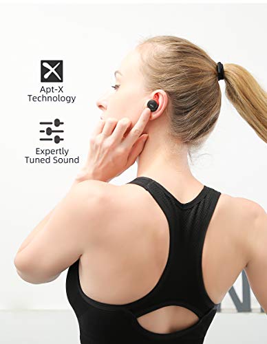 MIFA True Wireless Earbuds, X11 in-Ear Bluetooth 5.0 Headset, IPX7 Waterproof Sport Headphones Earphones APTX, 100 Hrs Playtime, CVC8.0 Mic for Phone Call, Red & Black