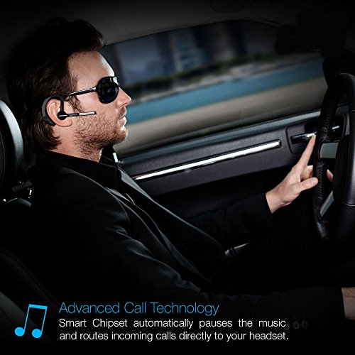 Naztech N750 Emerge Wireless BT Headset Voice Command Calls Noise Reduction Mic Perfect for Truck Drivers Compatible with iPhone, Galaxy +More [13576]