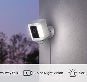 Introducing Ring Spotlight Cam Plus, Plug-in | Two-Way Talk, Color Night Vision, and Security Siren (2022 release) - White