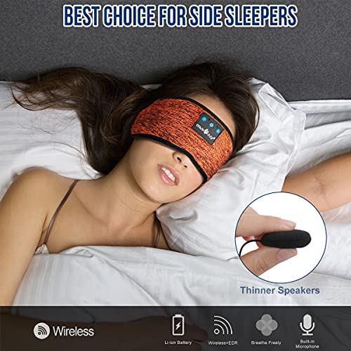 MUSICOZY Sleep Headphones Bluetooth Sports Headband, Wireless Music Sleeping Headphones Sleep Eye Mask Earbuds IPX6 Waterproof for Side Sleepers Workout Running Insomnia Travel Yoga Office, Pack of 2