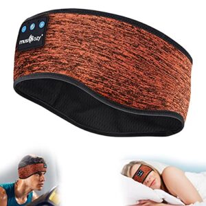 MUSICOZY Sleep Headphones Bluetooth Sports Headband, Wireless Music Sleeping Headphones Sleep Eye Mask Earbuds IPX6 Waterproof for Side Sleepers Workout Running Insomnia Travel Yoga Office, Pack of 2