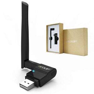 edup usb wifi adapter dual band wireless network adapter 802.11 ac 2.4g/5g usb wi-fi dongle with extender antenna compatible with windows xp / vista /7 /8.1 /10, mac os x 10.7-10.15