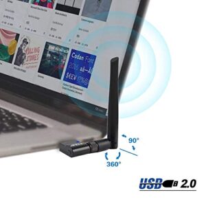 EDUP USB WiFi Adapter Dual Band Wireless Network Adapter 802.11 AC 2.4G/5G USB Wi-Fi Dongle with Extender Antenna Compatible with Windows XP / Vista /7 /8.1 /10, Mac OS X 10.7-10.15