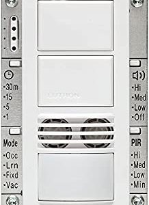 Lutron MS-A202-WH Maestro Dual Tech Dual Circuit Occupancy Sensor Switch, no neutral required, 6 Amp Single-Pole, White