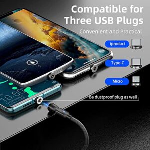 540° Rotation Magnetic Charging Cable（7-Pack, 1.6ft/3.3ft/3.3ft/6.6ft/6.6ft/10ft/10ft）Magnetic USB Cable, 3 in 1 Magnetic Phone Charger Nylon Braided Cord Compatible with Micro USB, Type C, iProduct