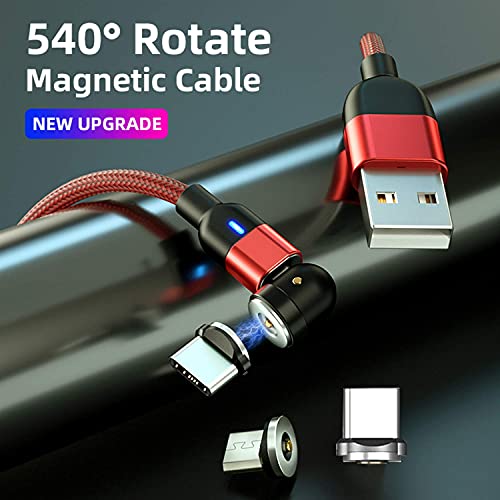 540° Rotation Magnetic Charging Cable（7-Pack, 1.6ft/3.3ft/3.3ft/6.6ft/6.6ft/10ft/10ft）Magnetic USB Cable, 3 in 1 Magnetic Phone Charger Nylon Braided Cord Compatible with Micro USB, Type C, iProduct