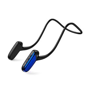 jassco air bone conduction headphones, bluetooth open ear headphones wireless air conducting earphones with built-in mic, waterproof earphones sports headset for running, cycling, workouts- blue