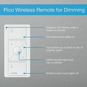 Lutron Caséta Smart Lighting Lamp Dimmer and Pico Smart Remote Kit, with Pico Wall Plate Bracket