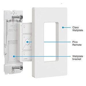 Lutron Caséta Smart Lighting Lamp Dimmer and Pico Smart Remote Kit, with Pico Wall Plate Bracket