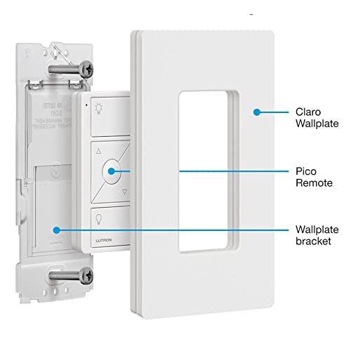 Lutron Caséta Smart Lighting Lamp Dimmer and Pico Smart Remote Kit, with Pico Wall Plate Bracket