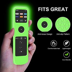 Protective Case for VIZIO XRT260 Smart TV Remote 2021 Model,Silicone Remote Case Holder for XRT260 V-Series 4K UHD HDR Voice Remote,Shockproof Remote Bumper Battery Back Covers Protector-Glowgreen