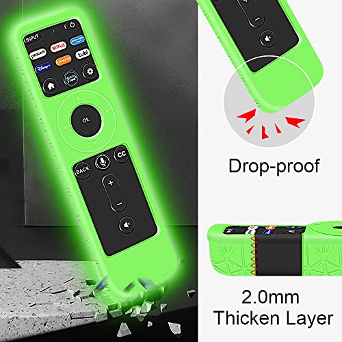 Protective Case for VIZIO XRT260 Smart TV Remote 2021 Model,Silicone Remote Case Holder for XRT260 V-Series 4K UHD HDR Voice Remote,Shockproof Remote Bumper Battery Back Covers Protector-Glowgreen