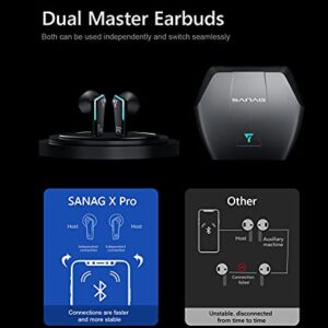 Sanag Wireless Earbuds, Wireless Bluetooth Earbud in-Ear Headphones Game & Music Modes Earbuds, XPRO Bluetooth Headphones Stereo Earbuds 30 Hrs Playtime