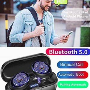 Hoseili【2022new editionBluetooth Headphones】.Bluetooth 5.0 Wireless Earphones in-Ear Stereo Sound Microphone Mini Wireless Earbuds with Headphones and Portable Charging Case for iOS Android PC. XGB17