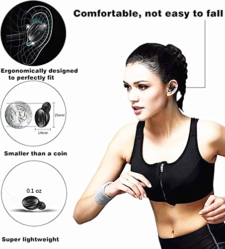 Hoseili【2022new editionBluetooth Headphones】.Bluetooth 5.0 Wireless Earphones in-Ear Stereo Sound Microphone Mini Wireless Earbuds with Headphones and Portable Charging Case for iOS Android PC. XGB17