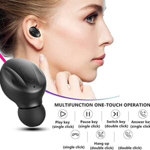 Hoseili【2022new editionBluetooth Headphones】.Bluetooth 5.0 Wireless Earphones in-Ear Stereo Sound Microphone Mini Wireless Earbuds with Headphones and Portable Charging Case for iOS Android PC. XGB17