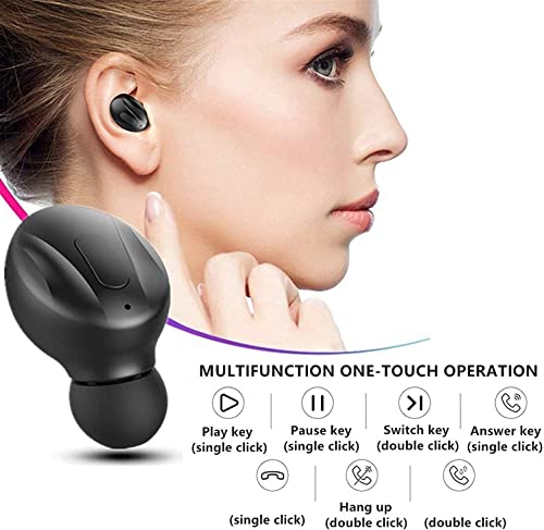 Hoseili【2022new editionBluetooth Headphones】.Bluetooth 5.0 Wireless Earphones in-Ear Stereo Sound Microphone Mini Wireless Earbuds with Headphones and Portable Charging Case for iOS Android PC. XGB17