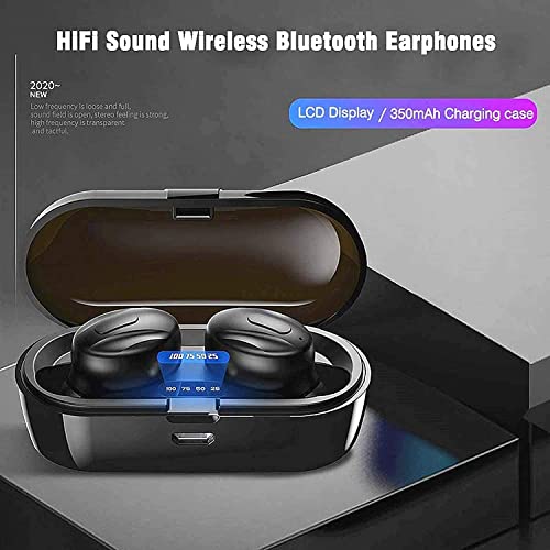 Hoseili【2022new editionBluetooth Headphones】.Bluetooth 5.0 Wireless Earphones in-Ear Stereo Sound Microphone Mini Wireless Earbuds with Headphones and Portable Charging Case for iOS Android PC. XGB17