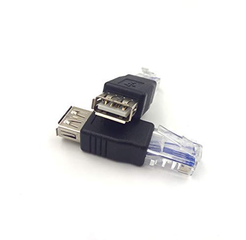 Haokiang (2-Pack) USB - RJ45, USB2.0 A Female to RJ45 Ethernet Male AF-8P8C Connector, USB Transfer Network Plug Adapter