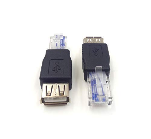 Haokiang (2-Pack) USB - RJ45, USB2.0 A Female to RJ45 Ethernet Male AF-8P8C Connector, USB Transfer Network Plug Adapter