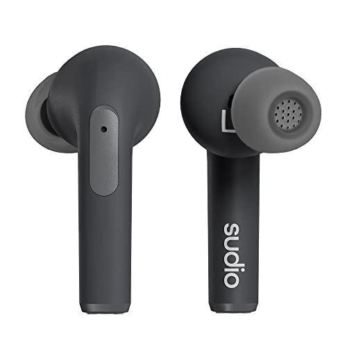 Sudio N2 Pro True Wireless Bluetooth in-Ear Earbuds with ANC - Multipoint Connection, IPX4 Water Resistant, USB-C and Wireless Charging, Microphone, 30h Play Time with Charging Case (Black)