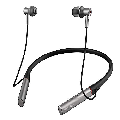 1MORE Dual Driver BT ANC In-Ear Headphones Wireless Bluetooth Earphones with Active Noise Cancellation, ENC, Fast Charging, Magnetic Earbuds, Microphone and Volume Controls, Silver (Renewed)